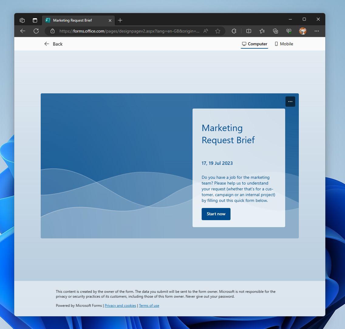 Linking directly to a Microsoft Forms response in the results view