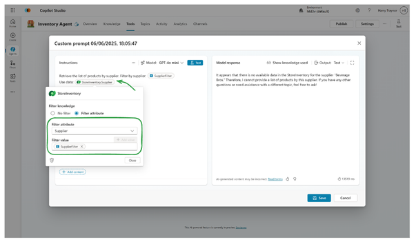 Grounding Copilot Studio Prompts on Dataverse Tables